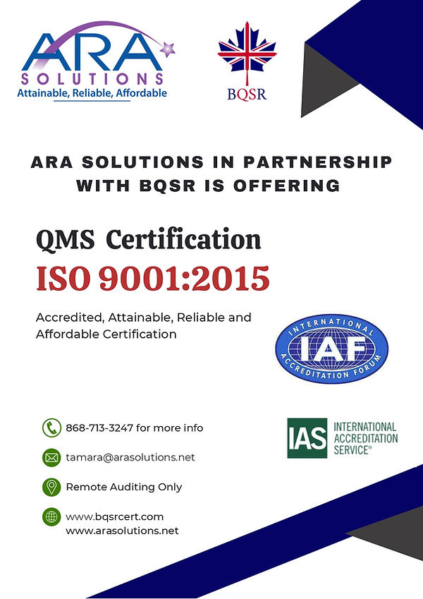 ISO CERTIFICATION | ARA Solutions